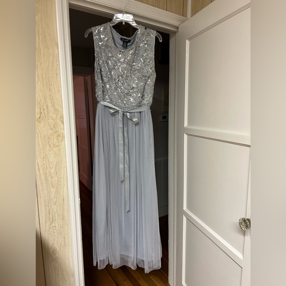candalite | Dresses | Silver Sequined Xl Formal Gown | Poshmark